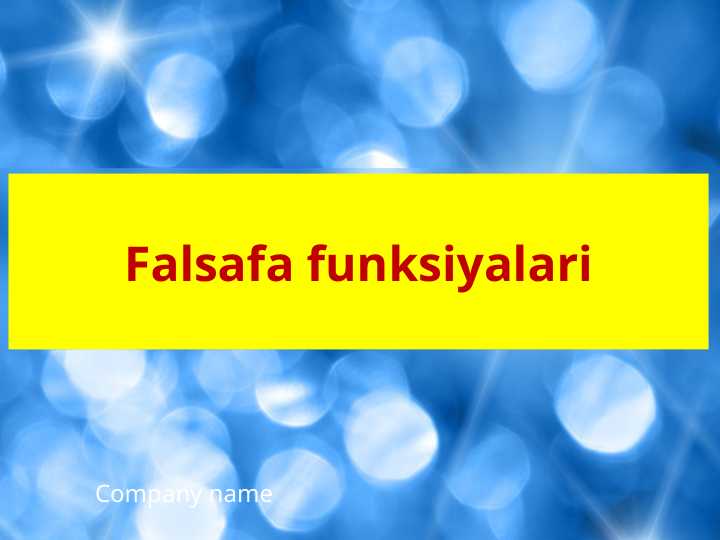 Falsafa funksiyalari