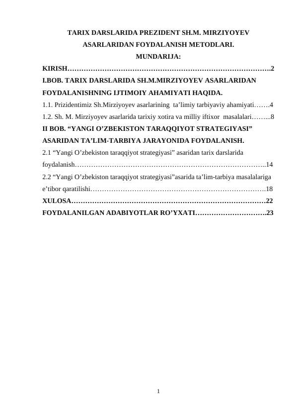 Tarix darslarida Prezident Sh.M. Mirziyoyev asarlaridan foydalanish ...