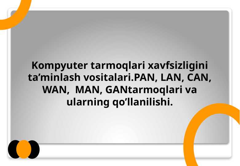 Kompyuter tarmoqlari xavfsizligi va tarmoq turlari