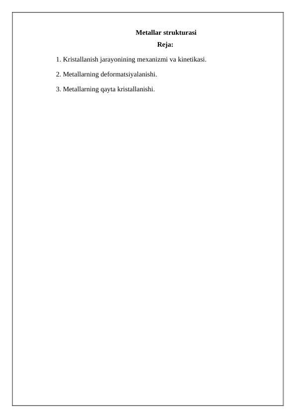 Metallar strukturasi