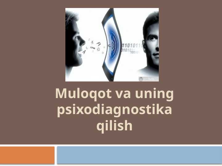 Muloqot va uning psixodiagnostika qilish