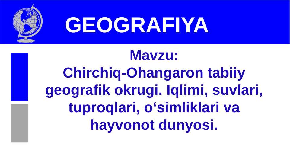 Chirchiq-Ohangaron tabiiy geografik okrugi. Iqlimi, suvlari, tuproqlari ...