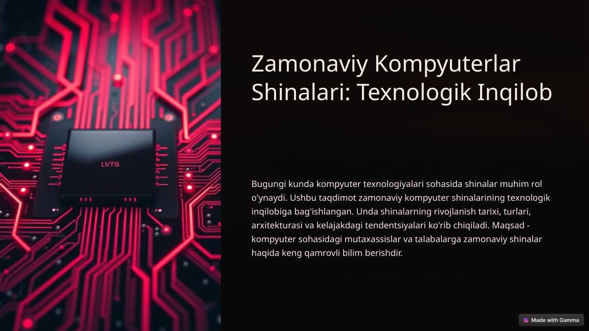 Zamonaviy Kompyuterlar Shinalari