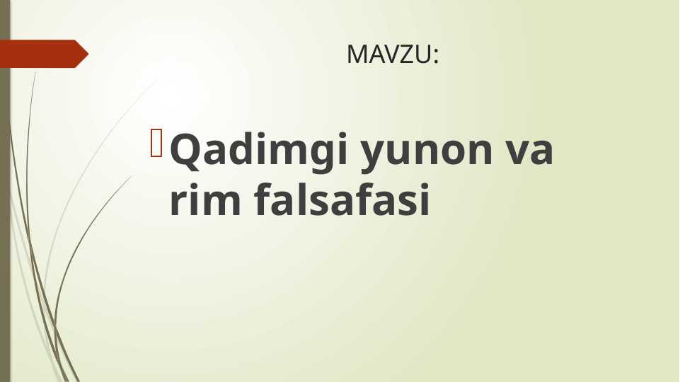 Qadimgi yunon va rim falsafasi