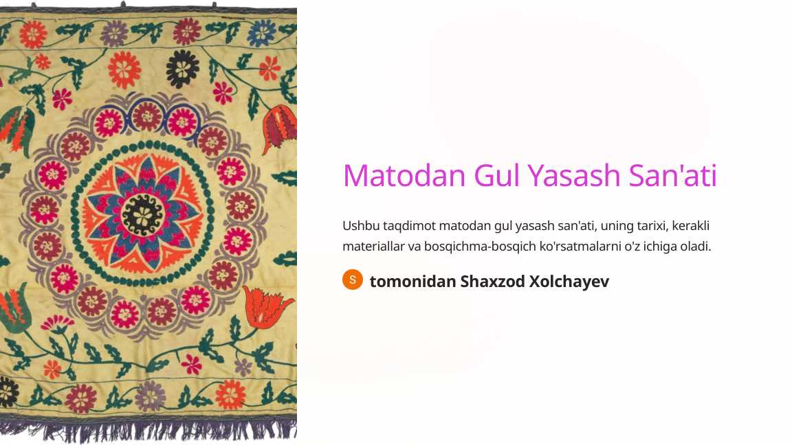 Matodan Gul Yasash Sanati