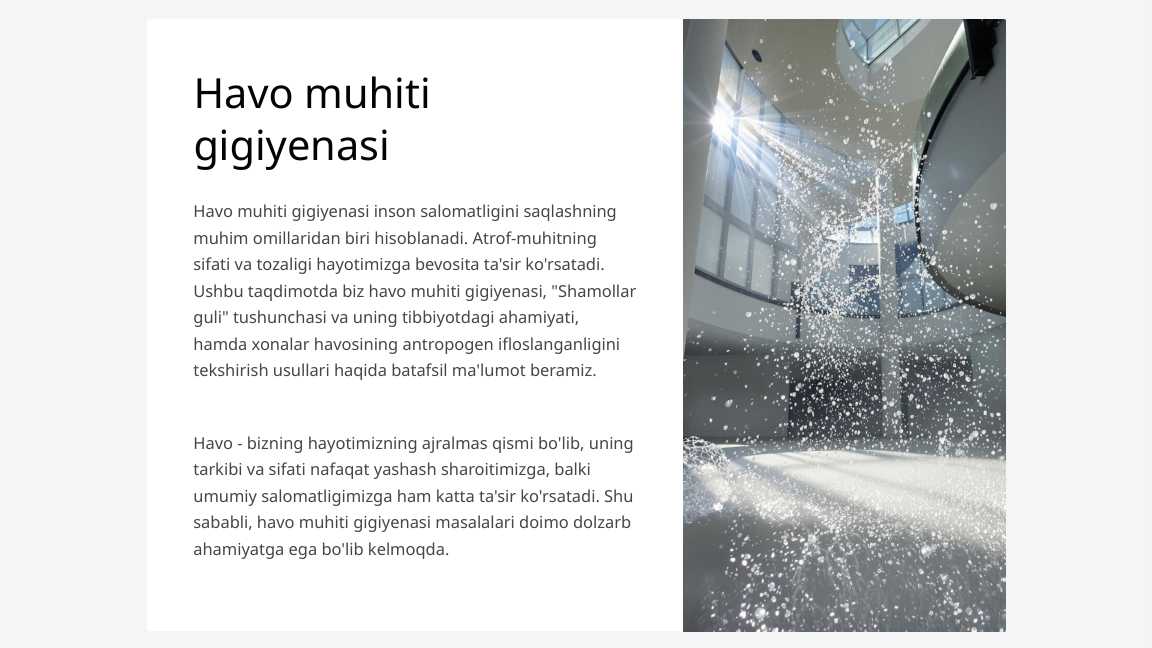 Havo muhiti gigiyenasi. “Shamollar guli” haqida tushuncha va uning ...