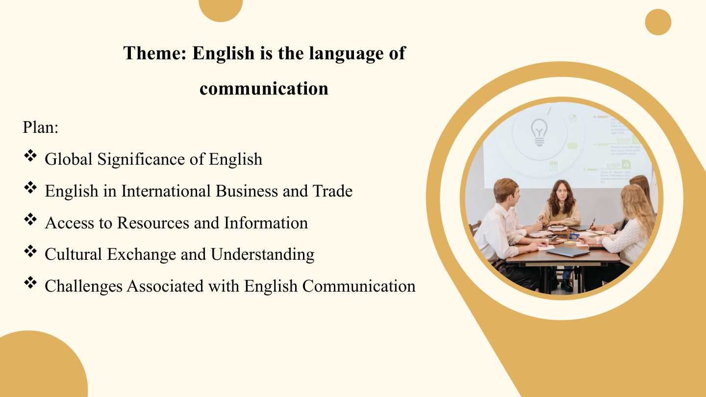 English is the language of communication