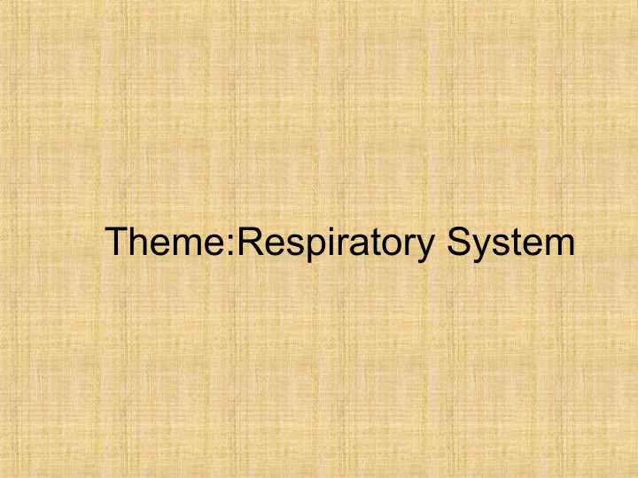 RESPIRATORIUM SYSTEM
