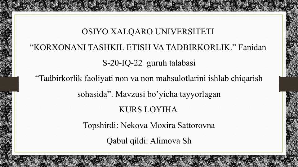 OSIYO XALQARO UNIVERSITETI