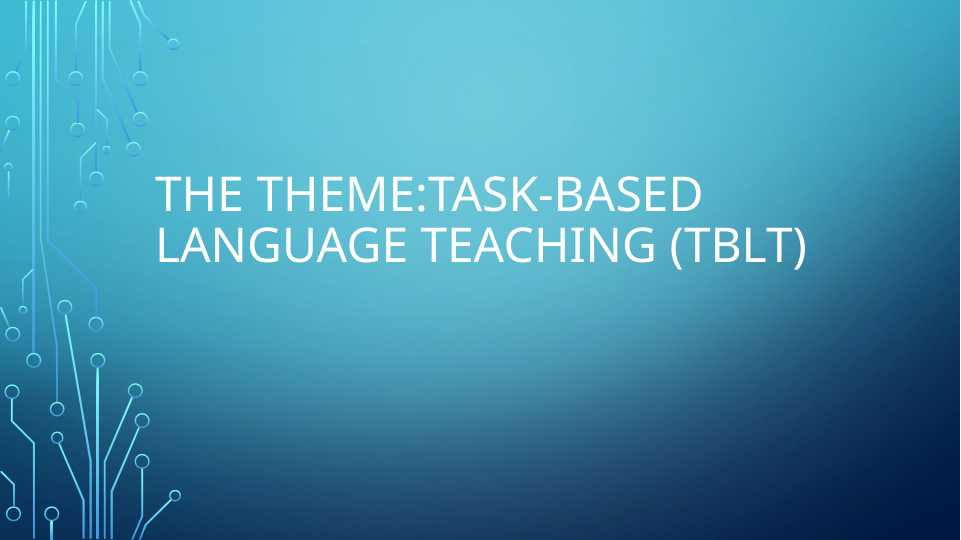 Task-based Language Teaching (TBLT)