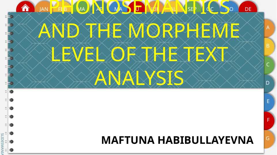 PHONOSEMANTICS AND THE MORPHEME LEVEL OF THE TEXT ANALYSIS