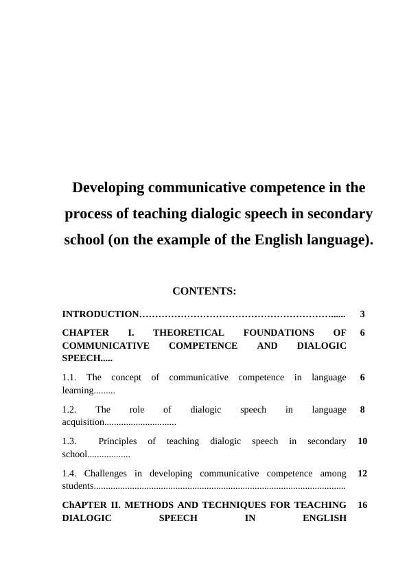 Developing communicative competence in the process of teaching dialogic ...