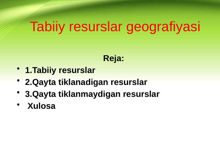 Tabiiy resurslar geografiyasi