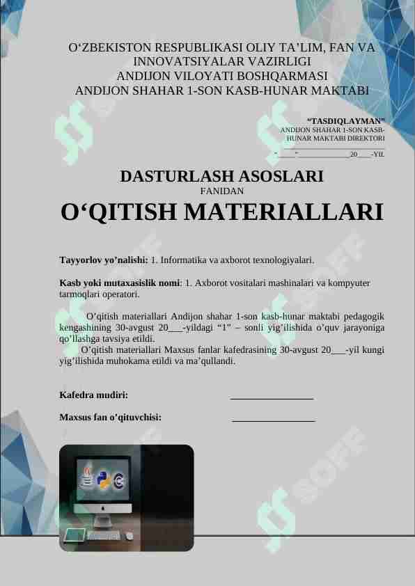 Dasturlash asoslari C++