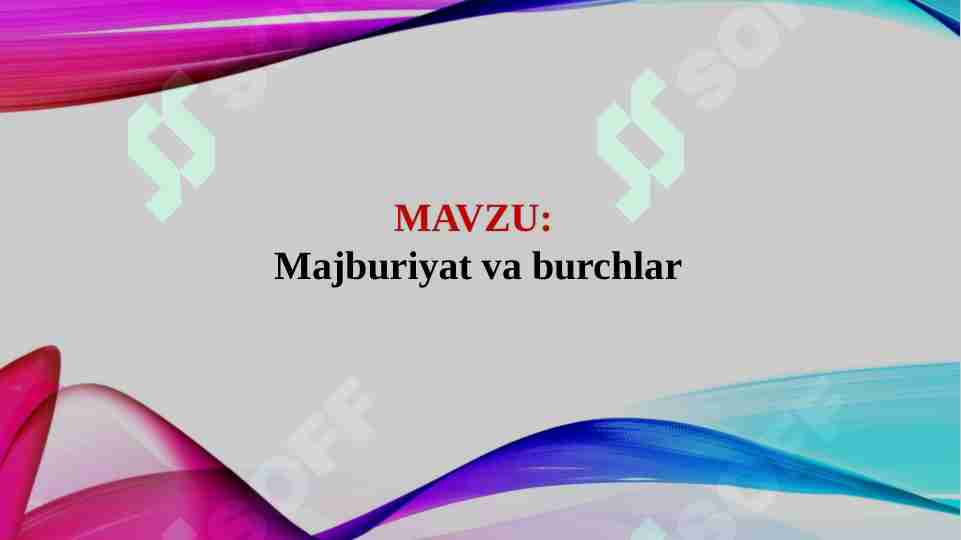 Majburiyat va burchlar