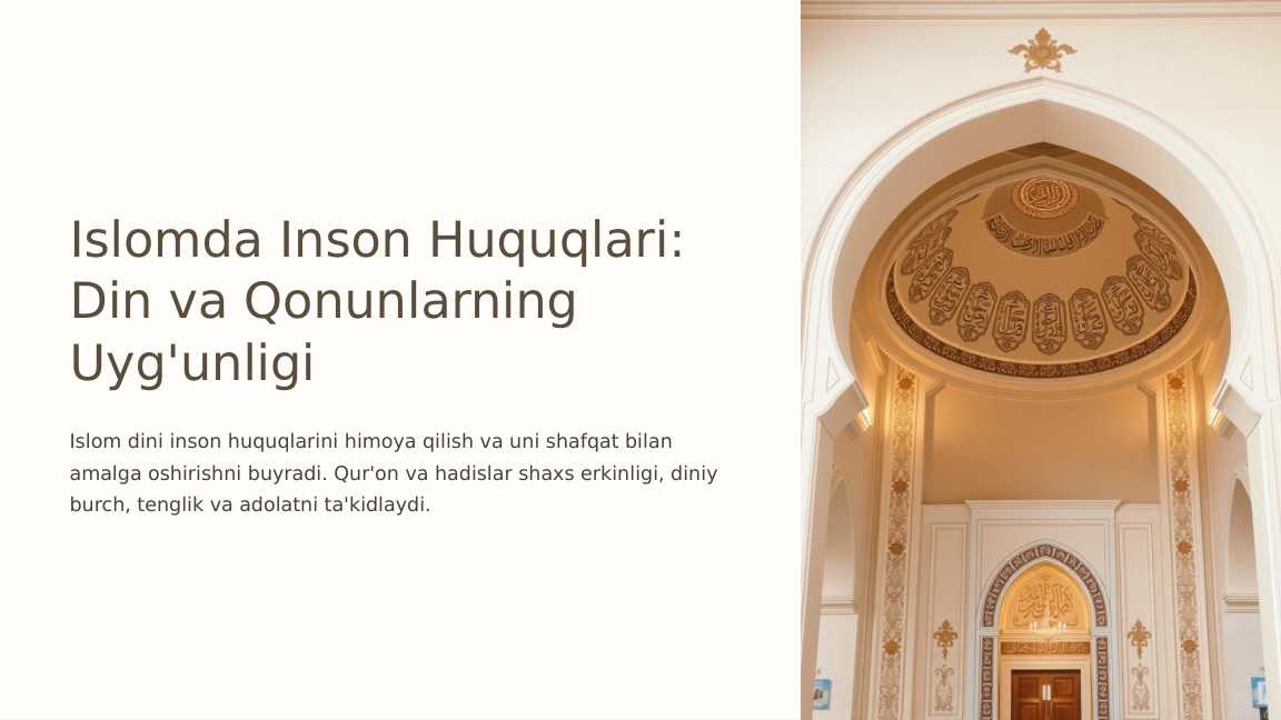 Islomda Inson Huquqlari Din va Qonunlarning- Uygunligi