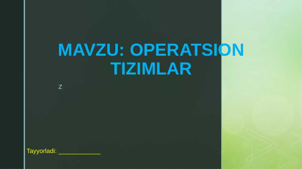 Operatsion tizimlar