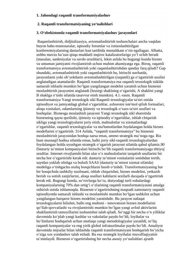 RAQAMLI TRANSFORMATSIYA