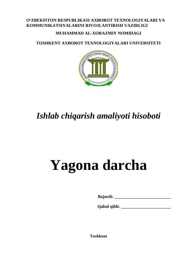 VR TIZIMIDAN FOYDALANISH USUL VA KO’RSATMALARI, Amaliyot hisoboti ...