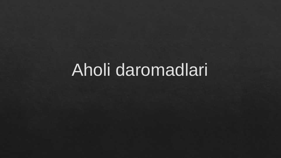 Aholi Daromadlari