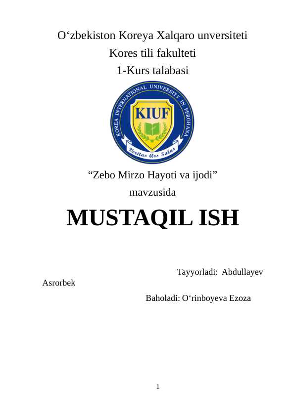 Zebo Mirzo Hayoti va ijodi