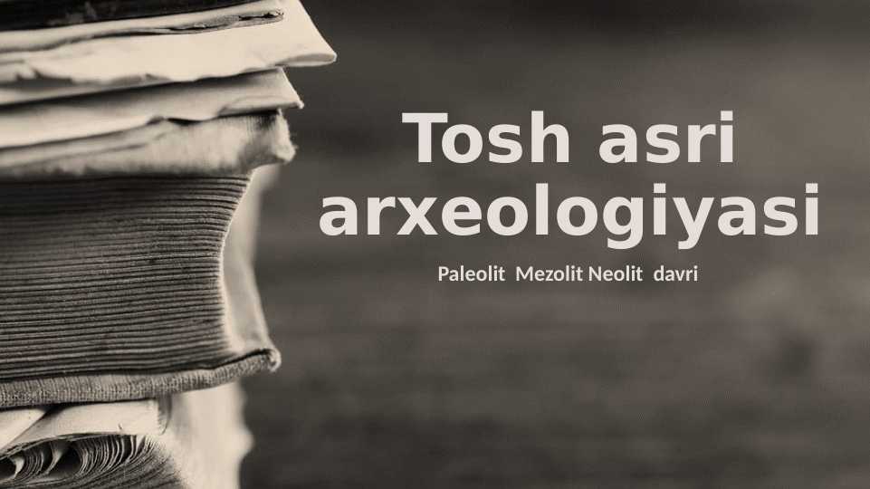 Tosh asri arxeologiyasi