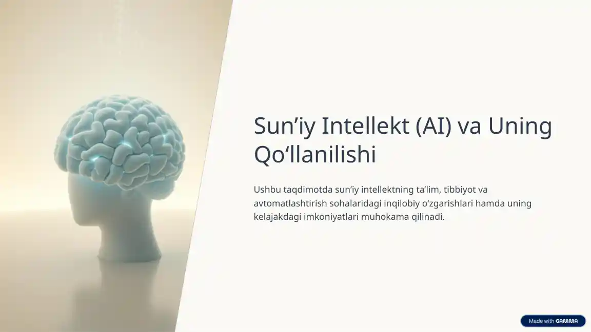 Sun’iy Intellekt (AI) va Uning Qo‘llanilishi