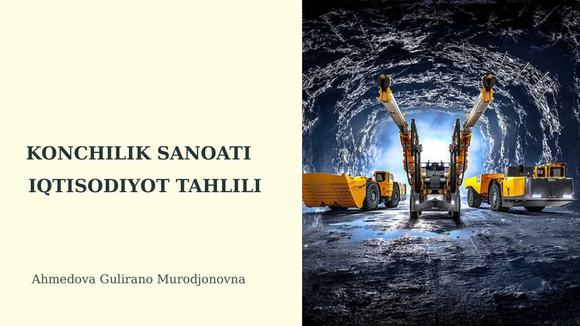 KONCHILIK SANOATI IQTISODIYOT TAHLILI