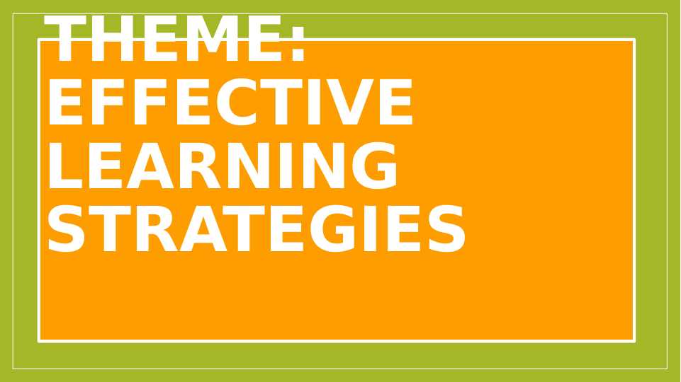 Effective Learning Strategies