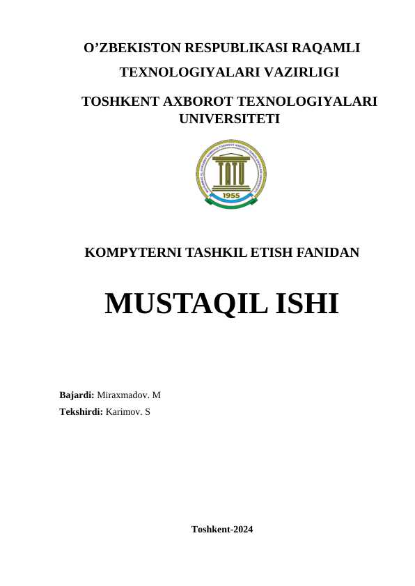 Tizim interfeyslari va shinalarni tashkil etilishi