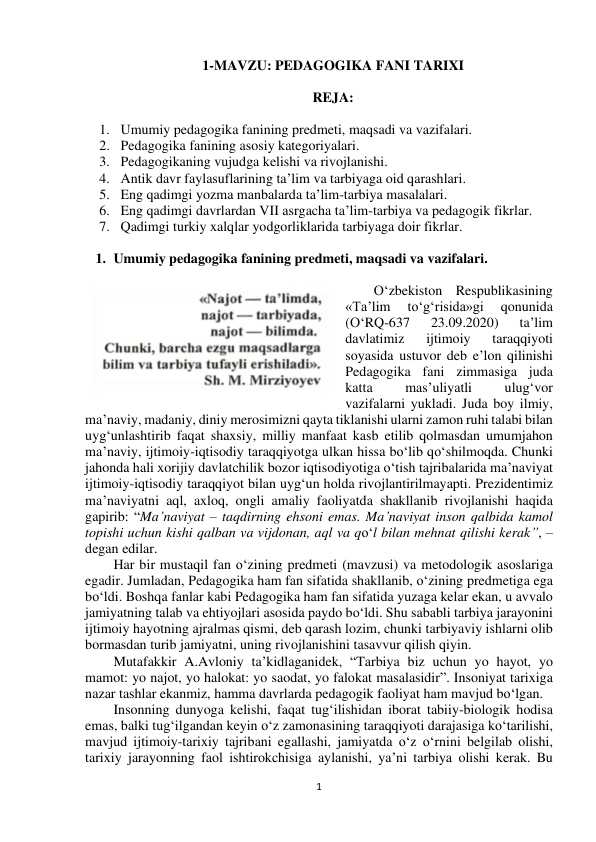 PEDAGOGIKA FANI TARIX