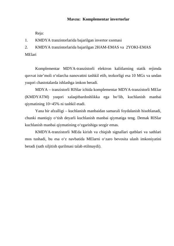 Komplementar invertorlar