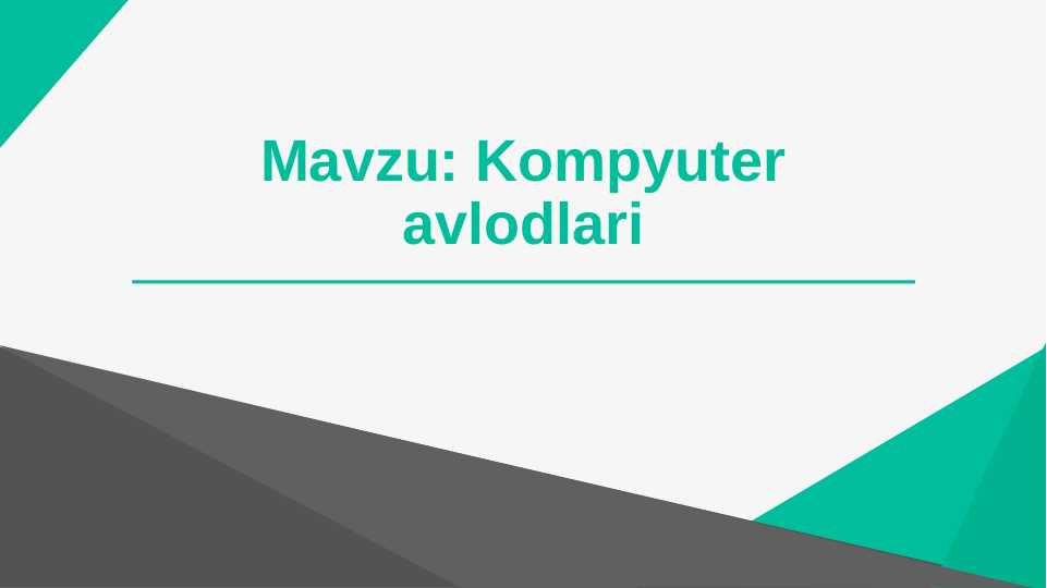 Kompyuter avlodlari