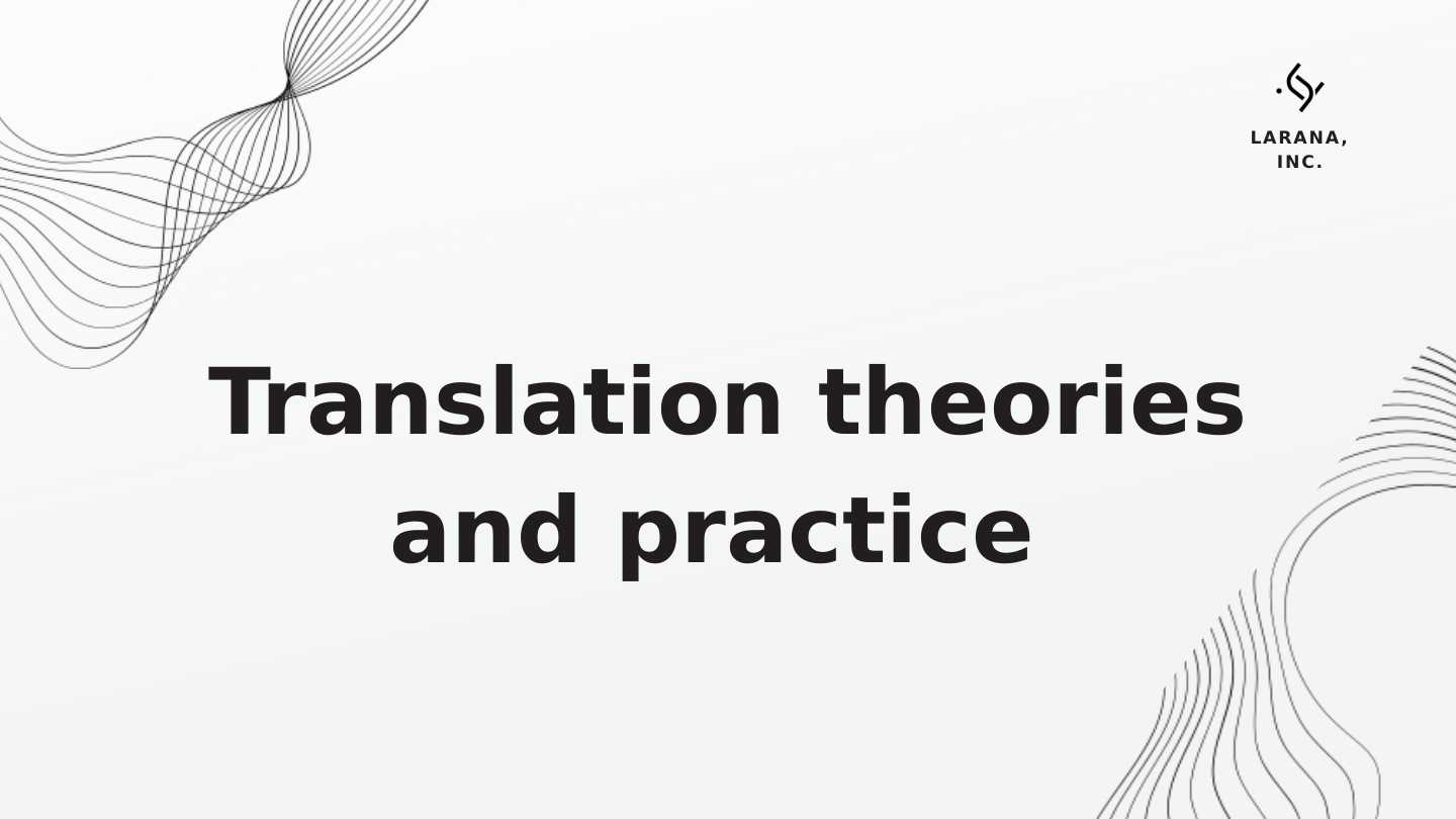 Translation theories and practice