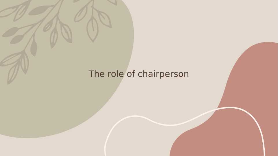The role of chairperson