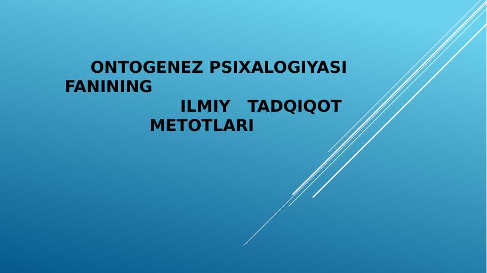 Ontogenez psixologiyasi