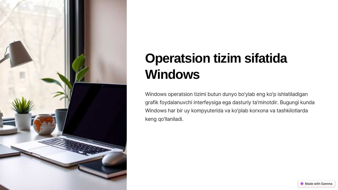 Operatsion tizim sifatida Windows