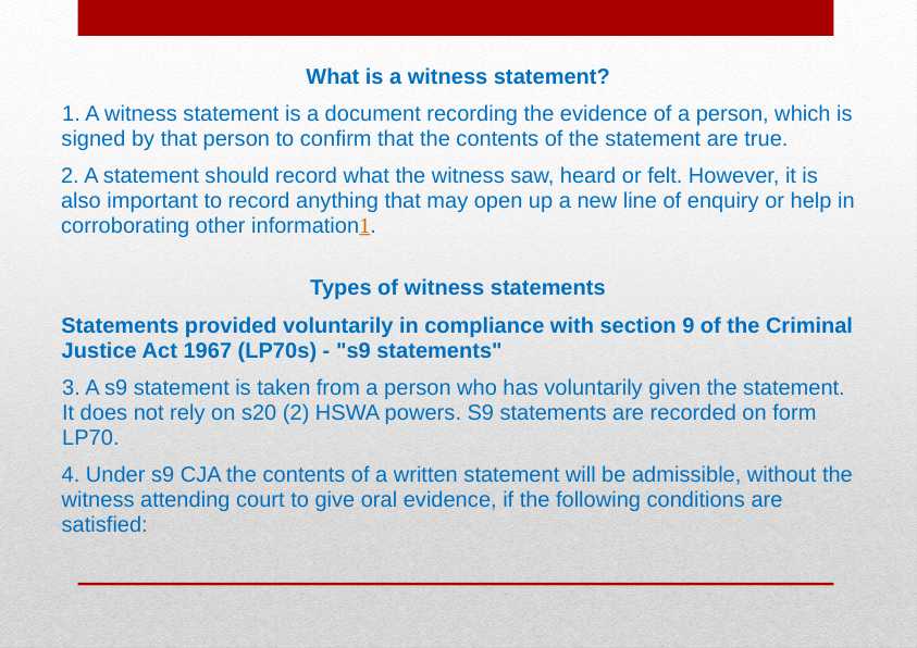 What is a witness statement