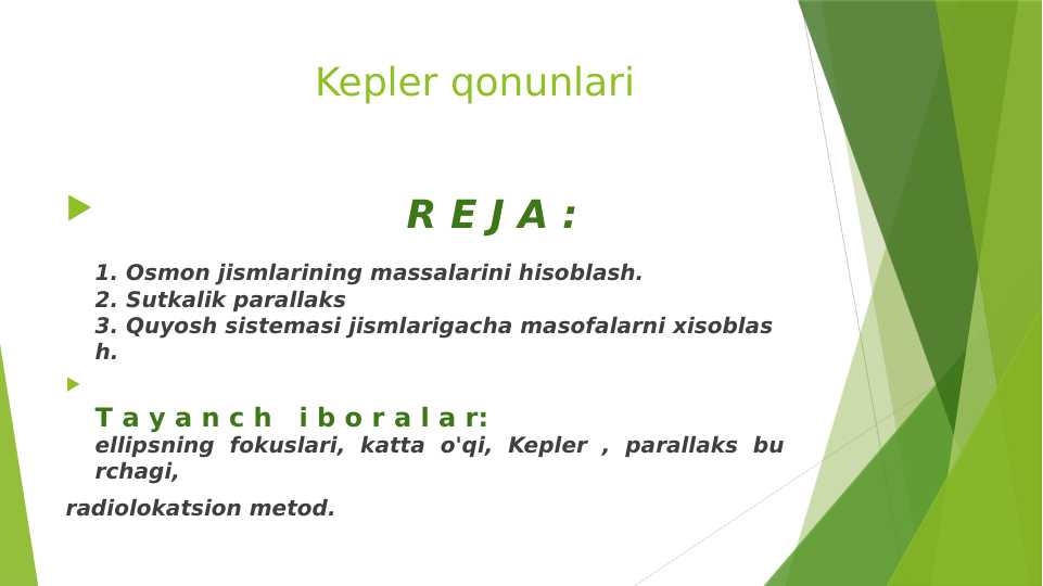 Kepler qonunlari