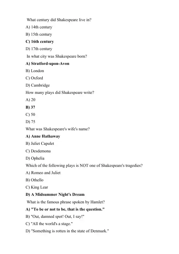 world literature Quiz
