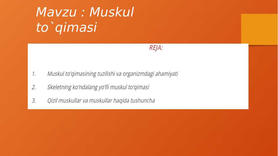 Muskul to`qimasi