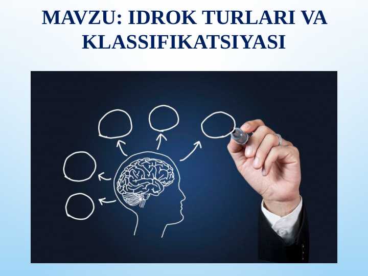 IDROK TURLARI VA KLASSIFIKATSIYASI