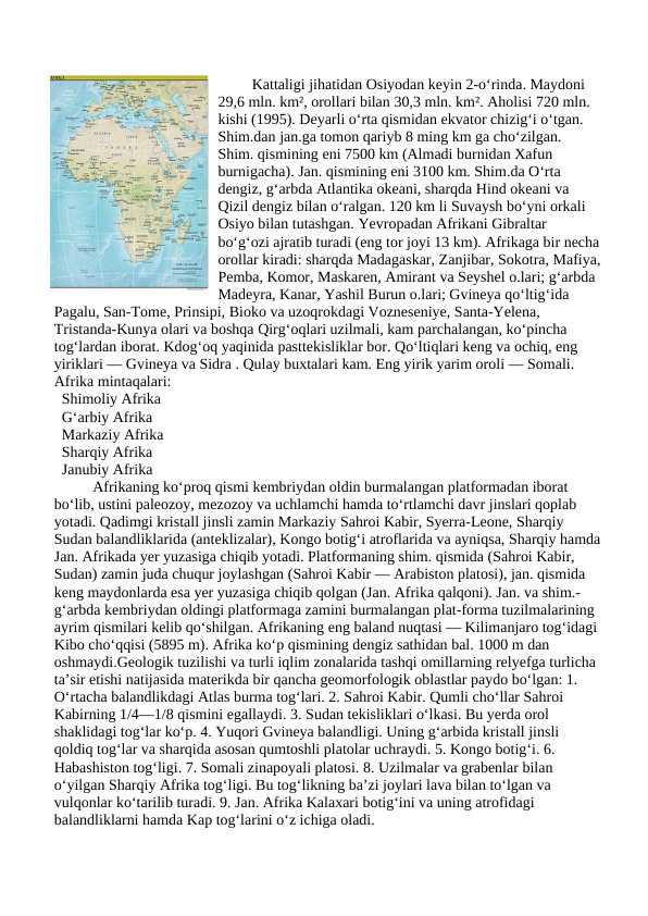 Afrika materigidagi davlat nomlari ma’nolari