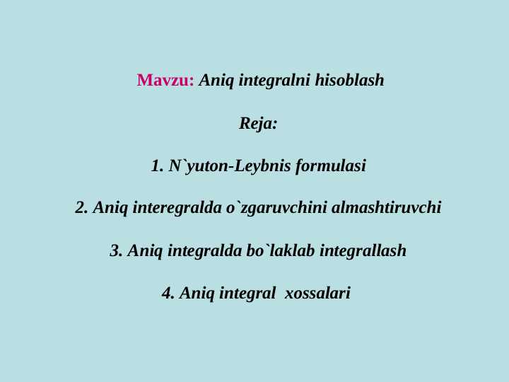 Aniq integralni hisoblash