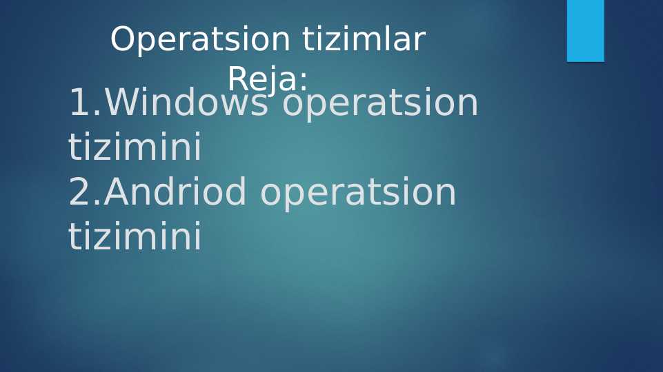Operatsion tizimlar