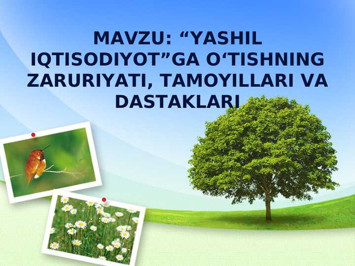 Yashil Iqtisodiyot taqdimot