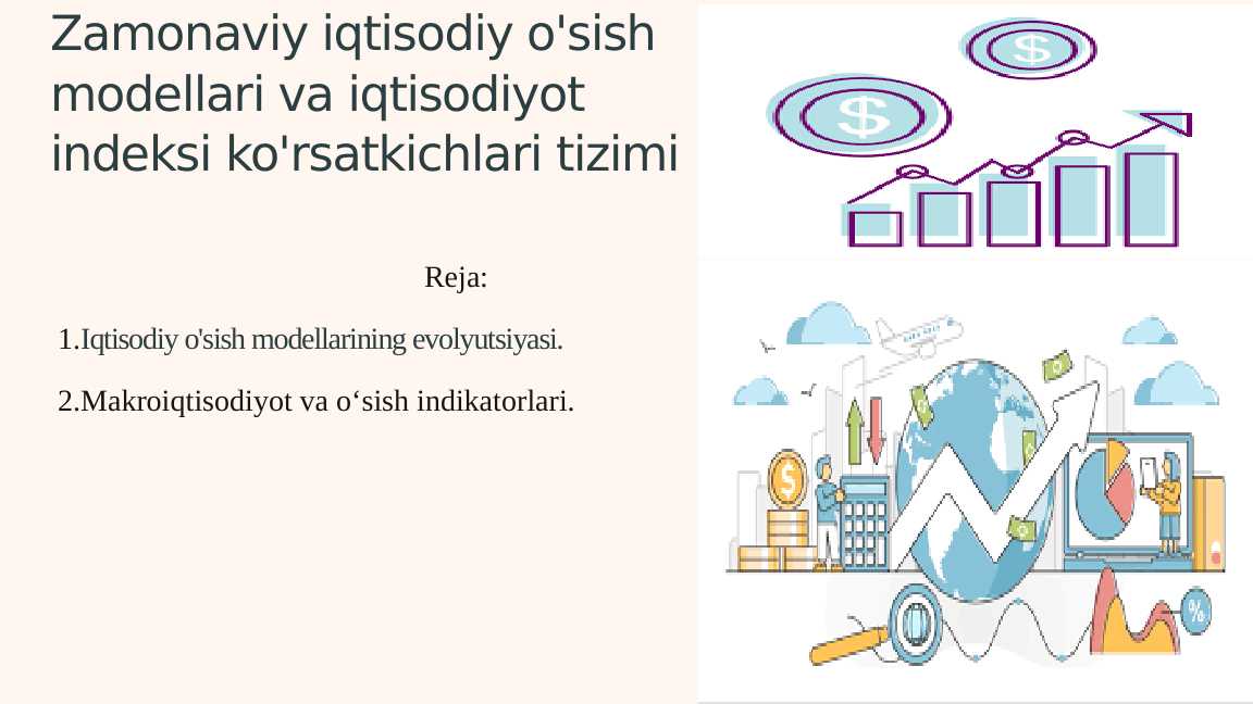 Zamonaviy iqtisodiy o'sish modellari va iqtisodiyot indeksi ko ...