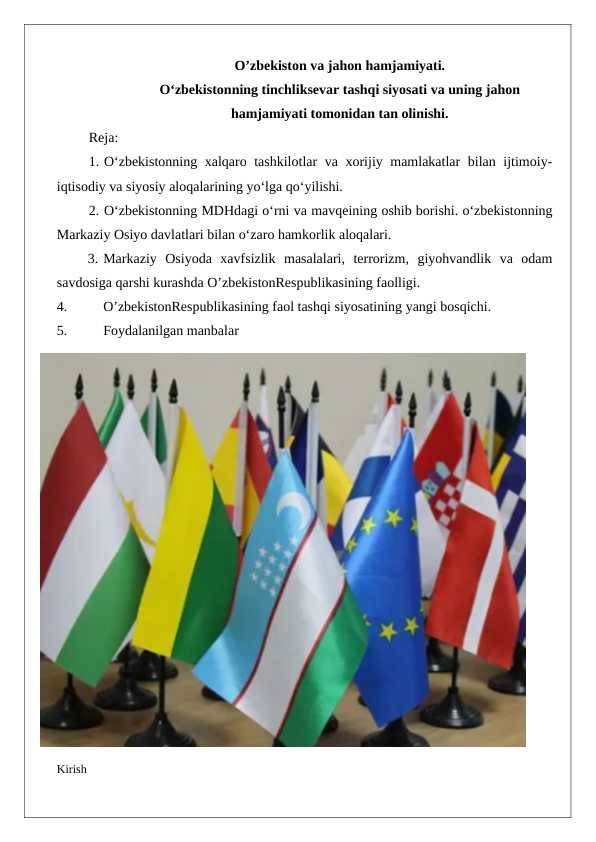 O’zbekiston va jahon hamjamiyati 25