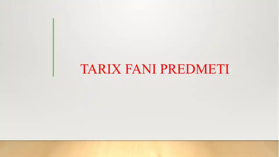 TARIX FANI PREDMETI