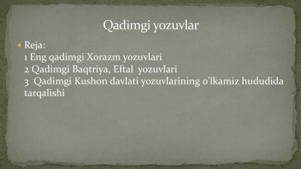 Qadimgi yozuvlar